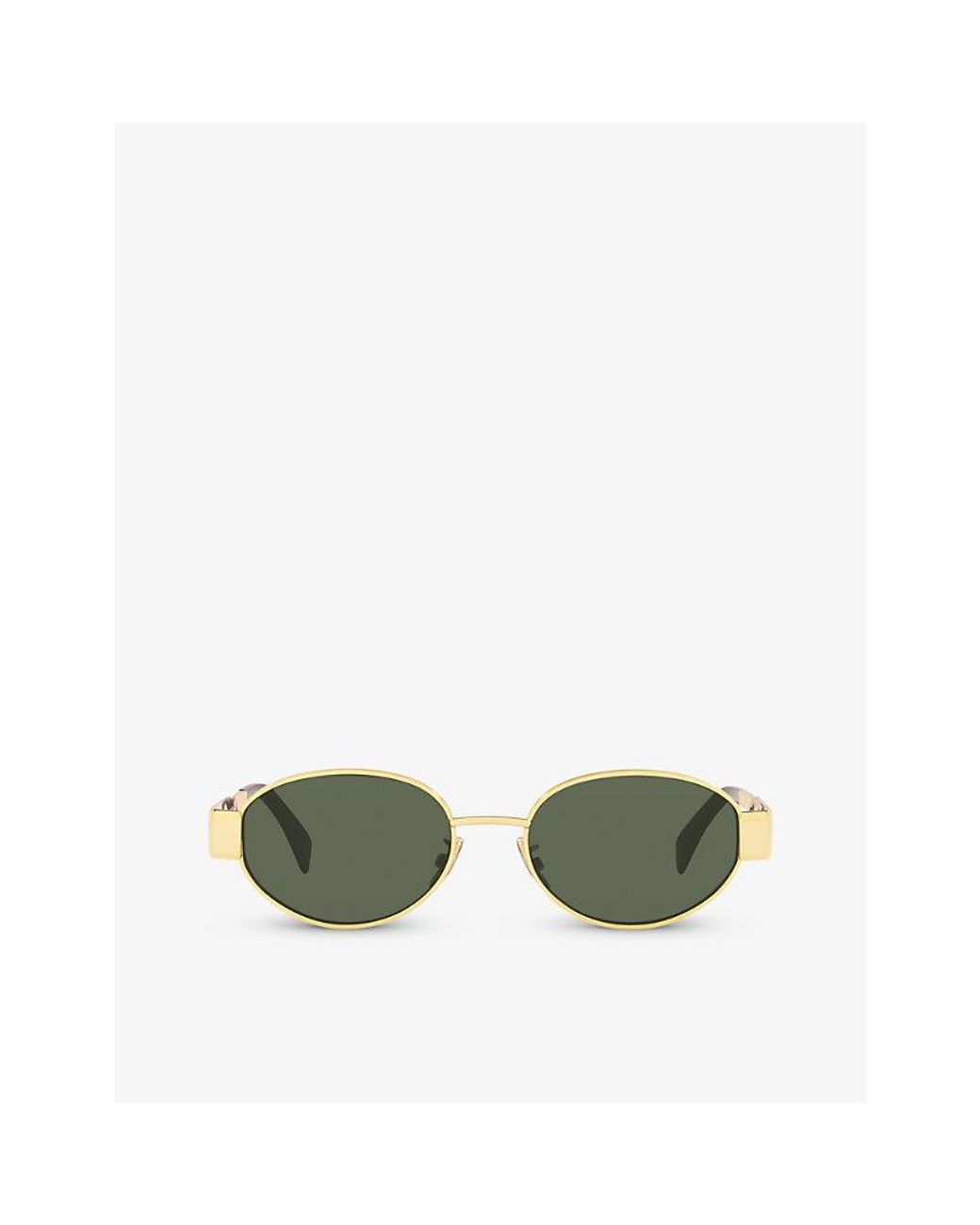 Celine Cl40235u Oval-frame Metal Sunglasses in Green | Lyst