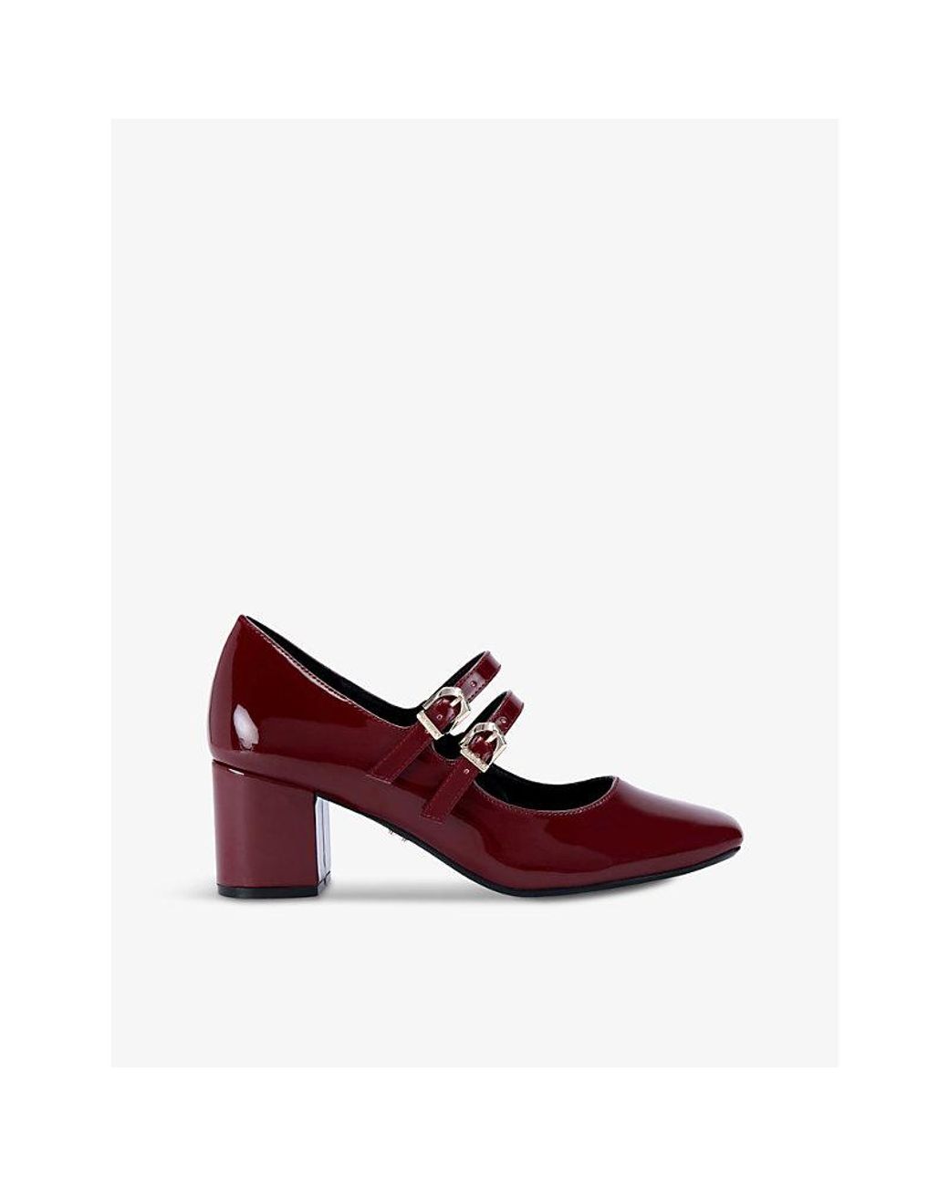 Carvela Kurt Geiger Harper Mary-Jane Heeled Patent-Leather Pumps in Red ...