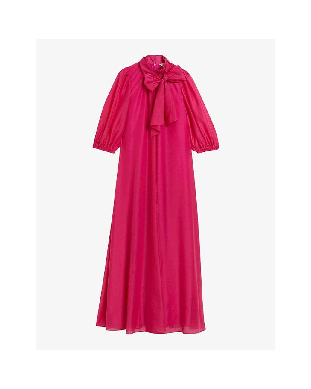 Ted Baker Adaifi Tie-neck Organza Maxi Dress in Pink | Lyst