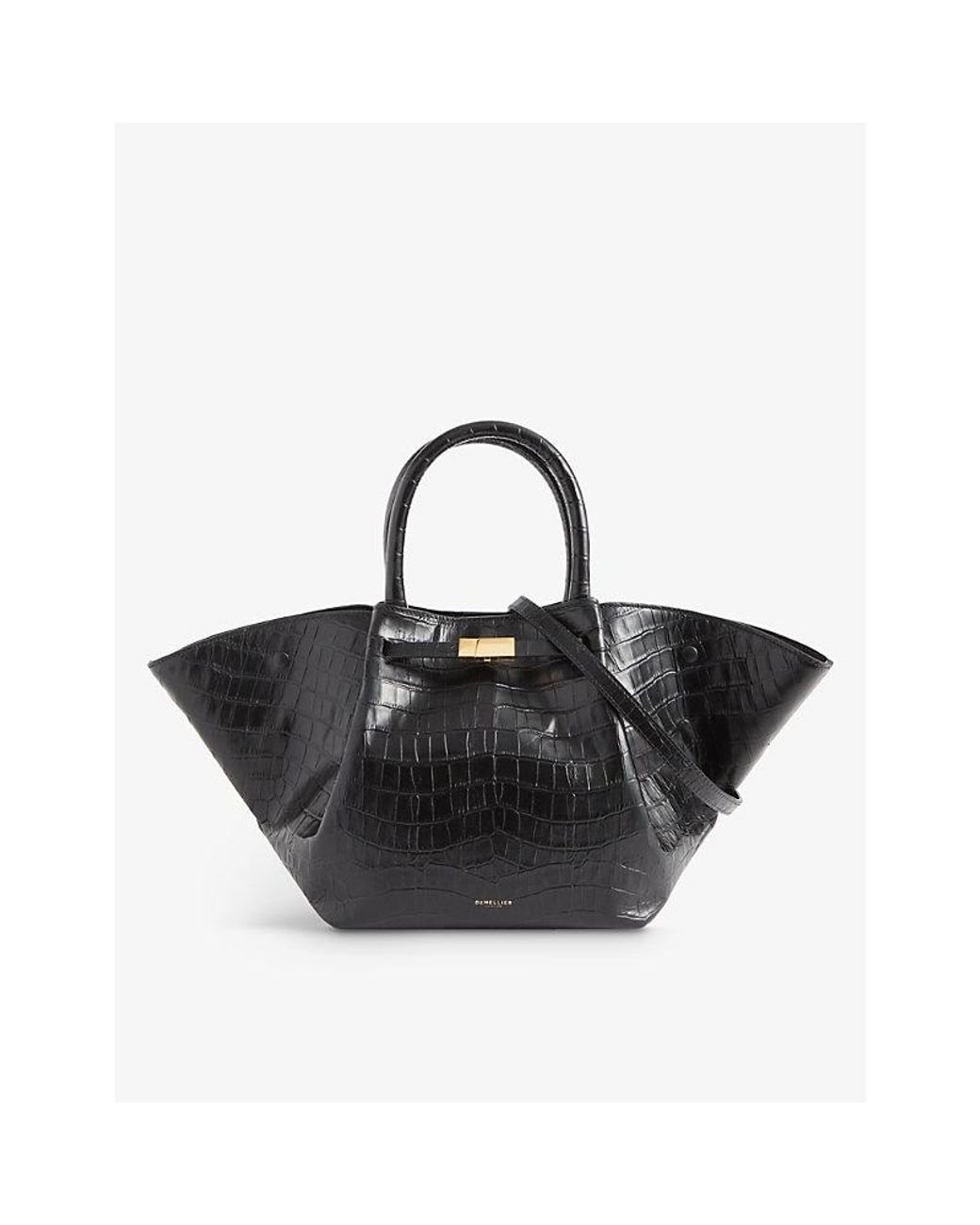 DeMellier London The Midi New York Leather Tote Bag in Black | Lyst