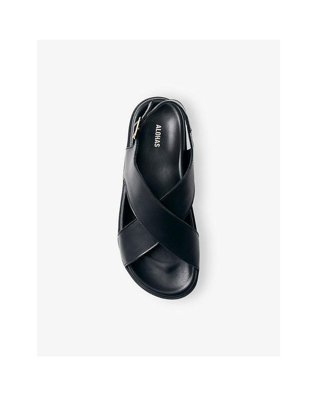 Alohas Nico Crossover Leather Sandals in Blue | Lyst
