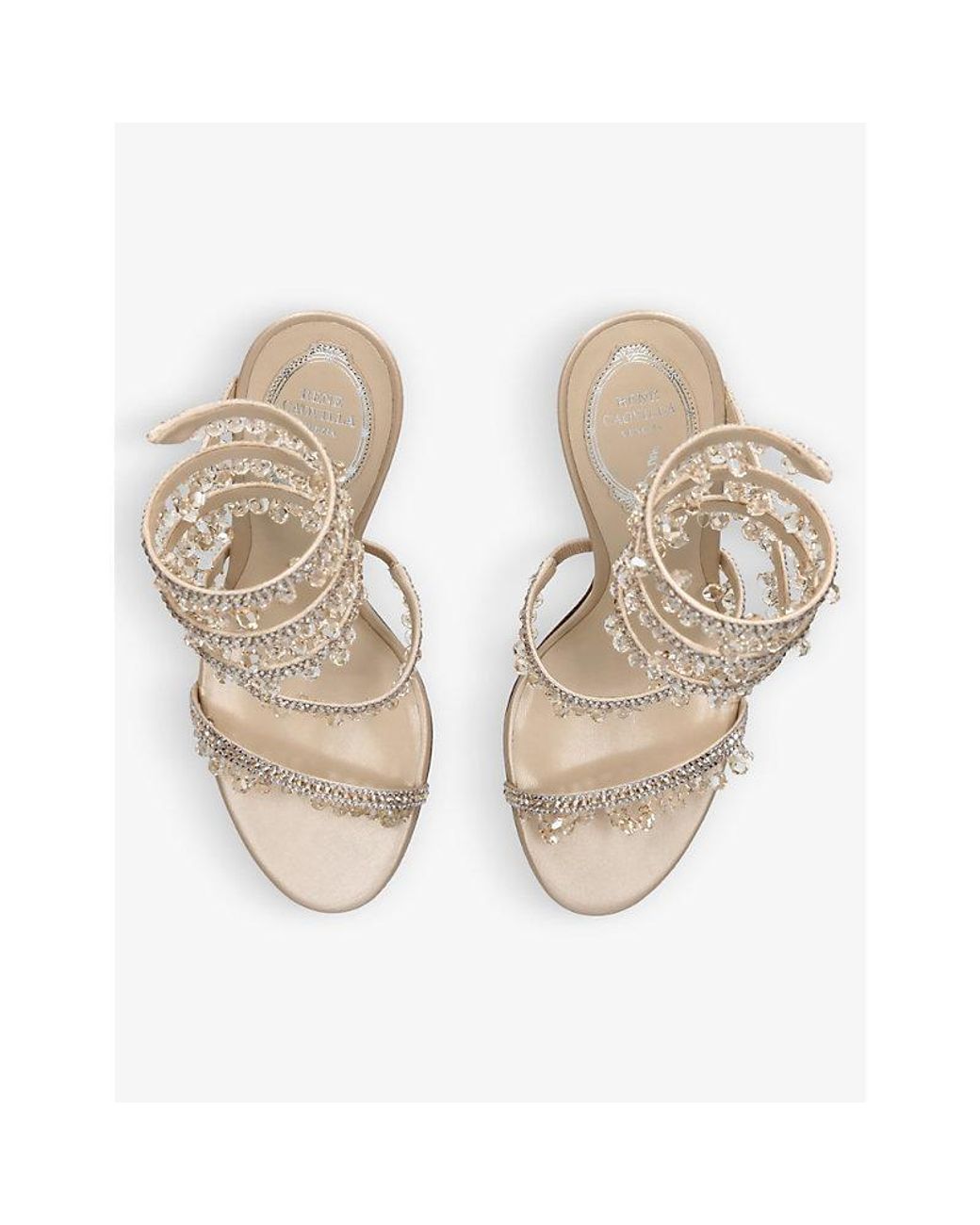 Rene Caovilla Chandelier 105 Crystal-Embellished Leather Heeled Courts ...