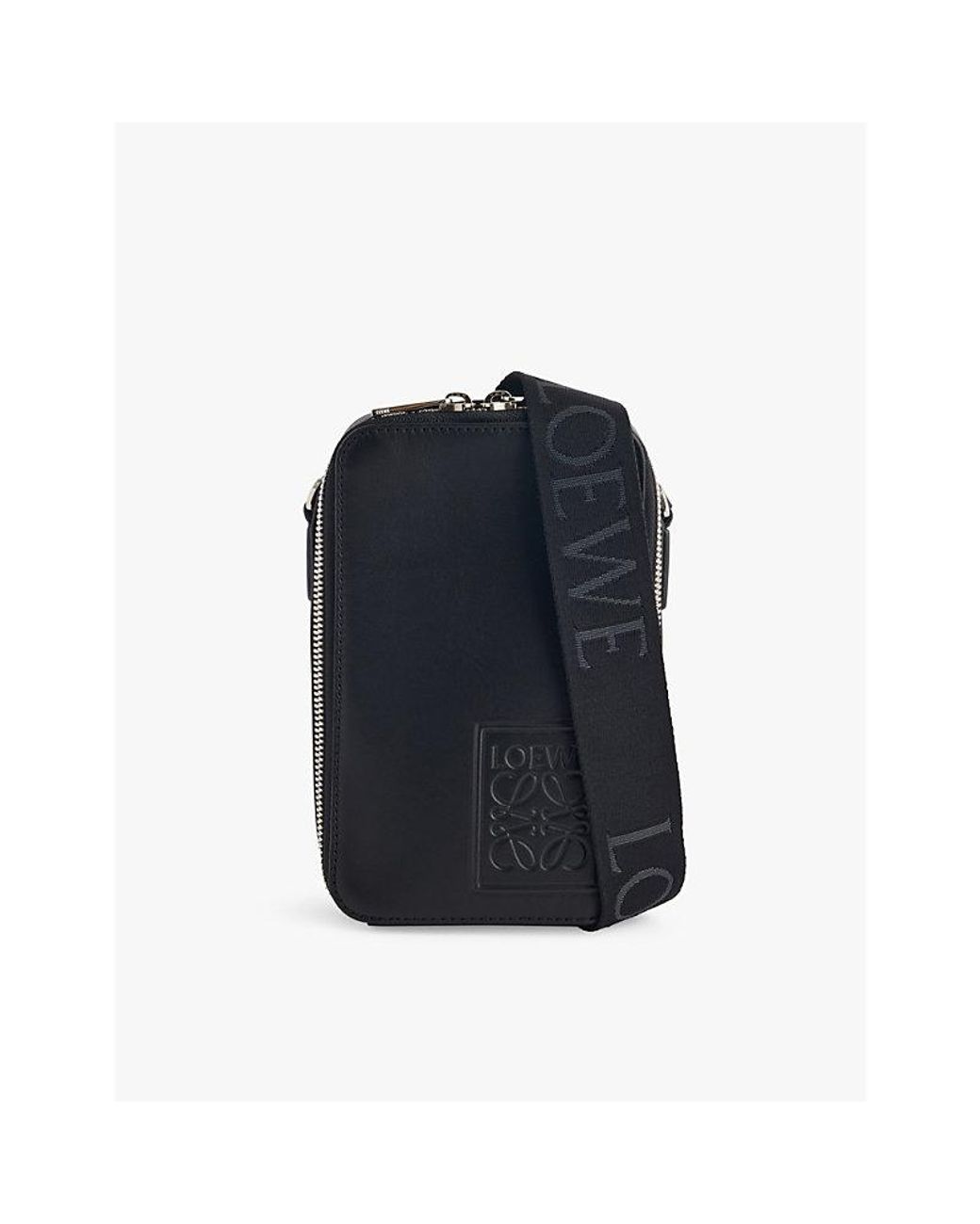 Loewe Vertical Debossed Branding Leather Crossbody Bag in Blue for Men ...