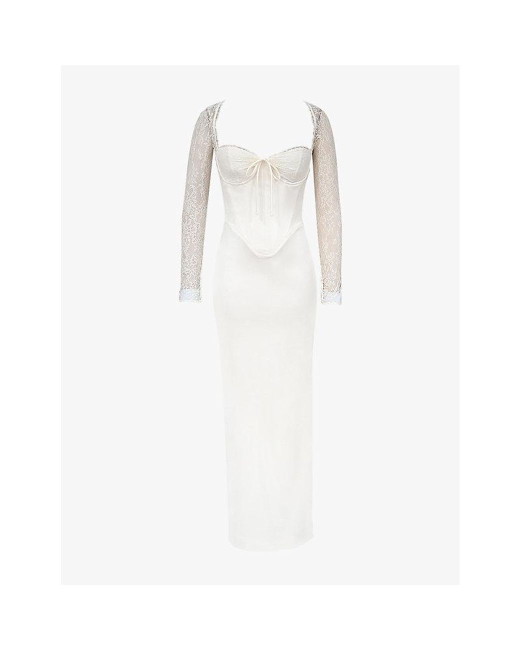 House Of Cb Perdi Corset Bodice Satin Maxi Dress In White Lyst