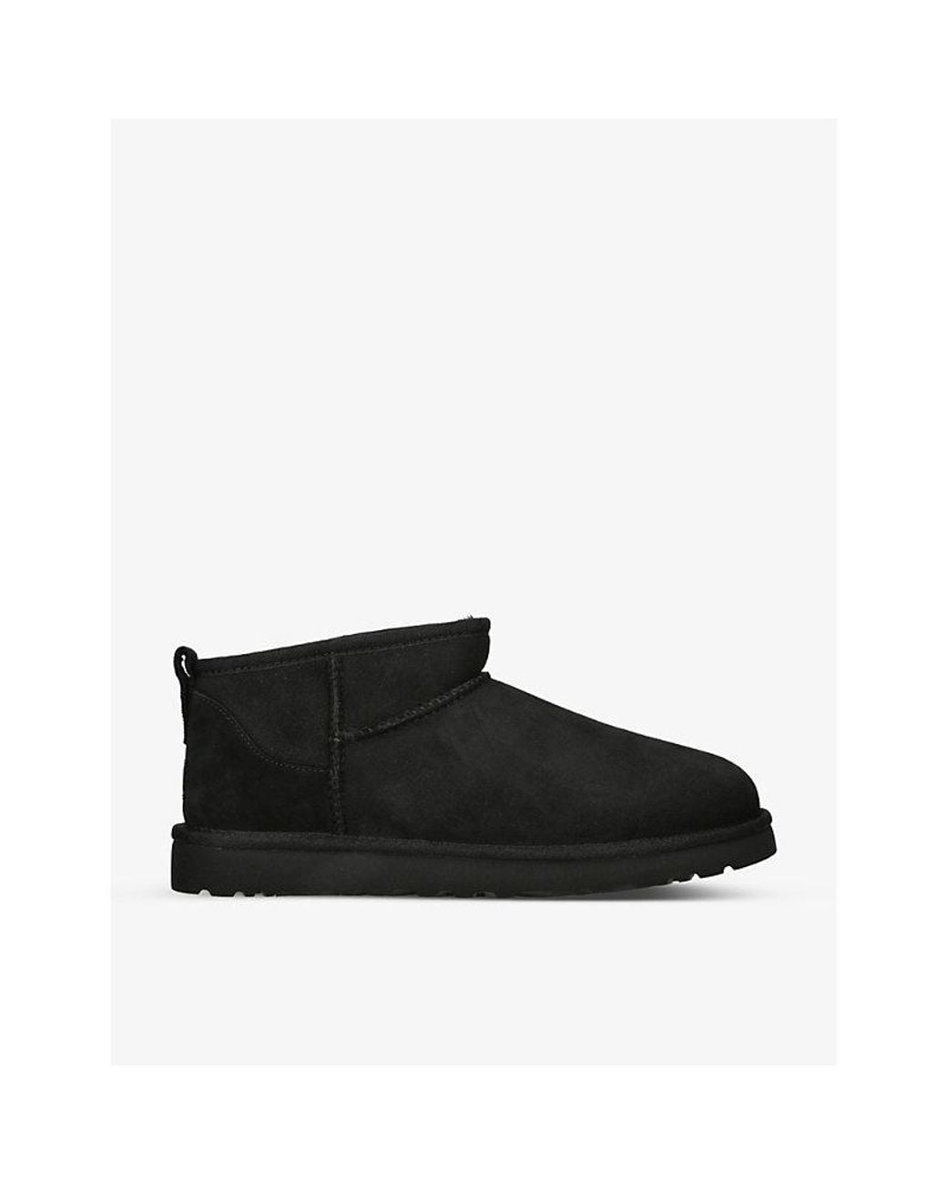 UGG Classic Ultra Mini Shearling-Lined Suede Ankle Boots in Black for ...