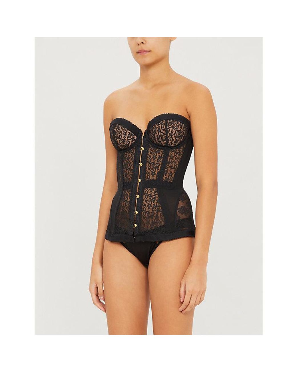 Agent Provocateur Mercy Lace And Mesh Corset X In Blue Lyst