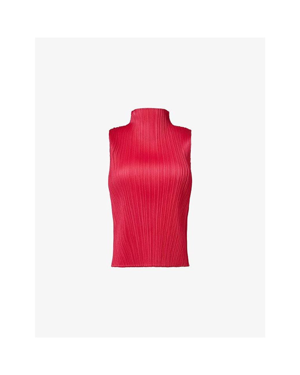 Pleats Please Mock Neck Top