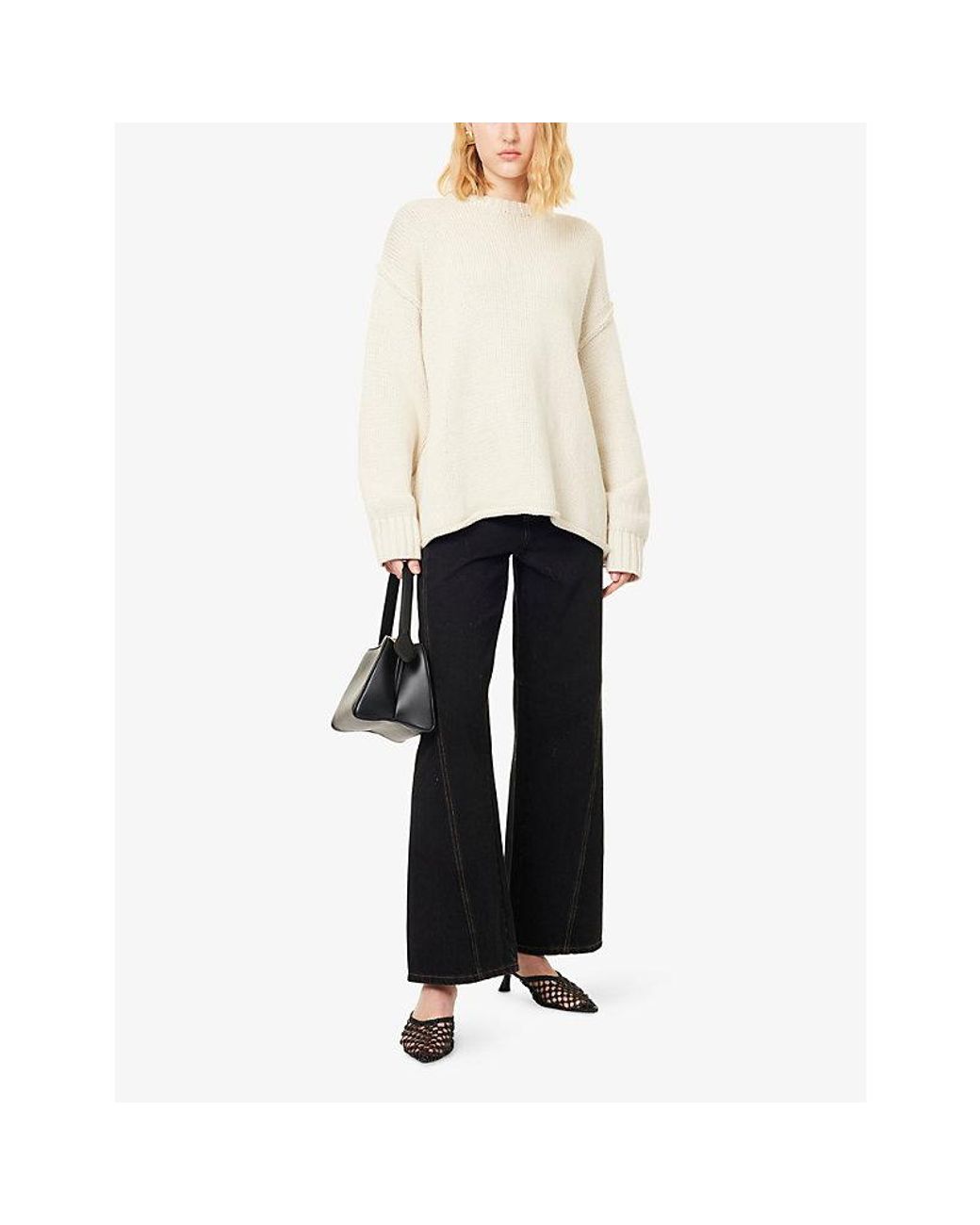 Dissh Roy Cotton And Wool Jumper in White | Lyst UK