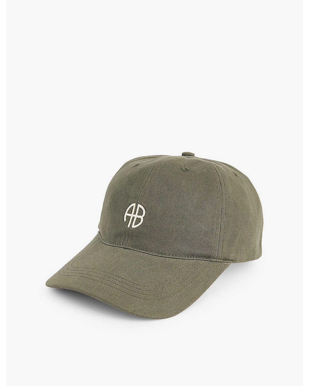 Anine Bing Jeremy Brand-embroidered Cotton Cap in Green | Lyst UK