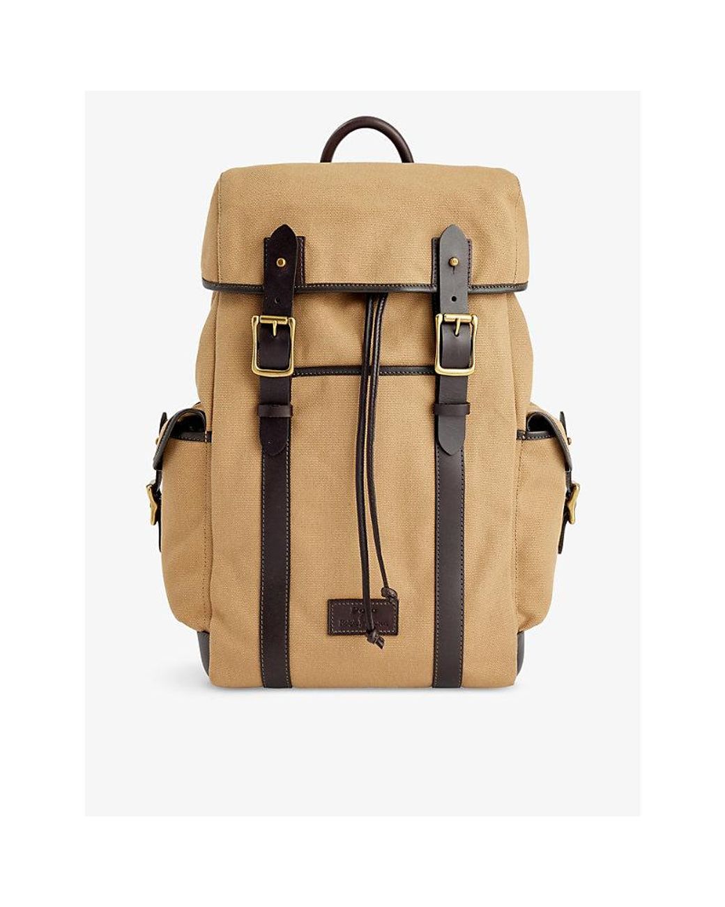Polo Ralph Lauren Brand-patch Cotton-canvas And Leather Backpack in ...