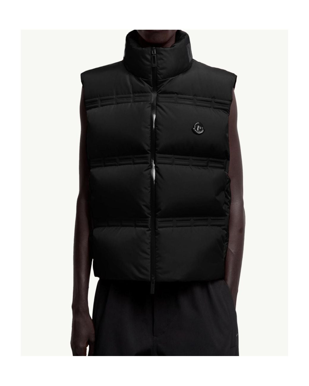Moncler X Asap Rocky Logo Patch Zip-Up Gilet in Black for Men | Lyst