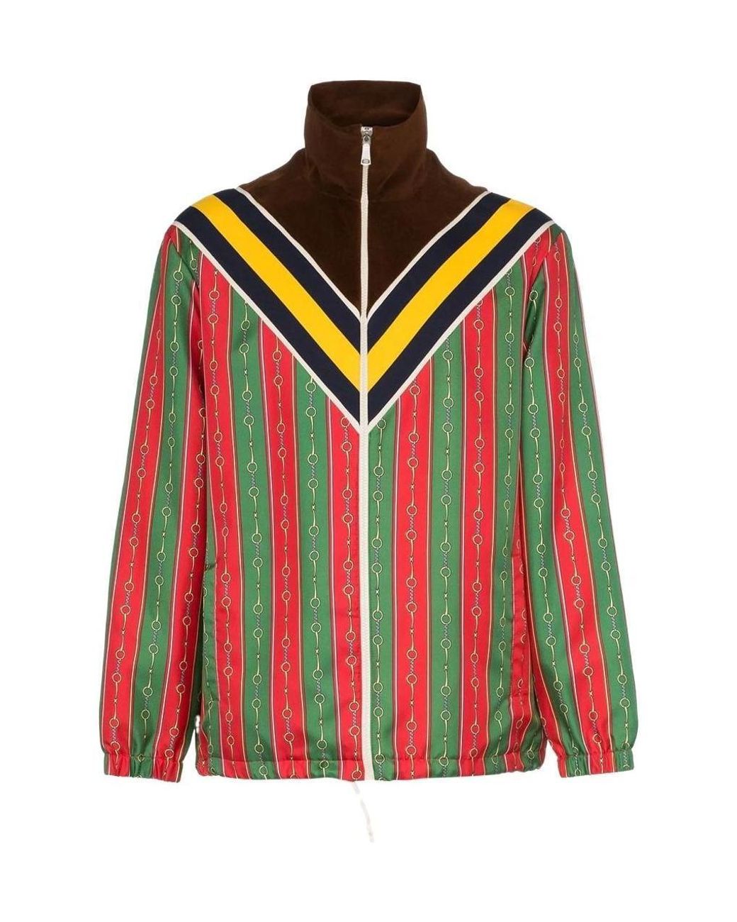 Gucci Chain-Link Print Track Jacket in Red for Men | Lyst