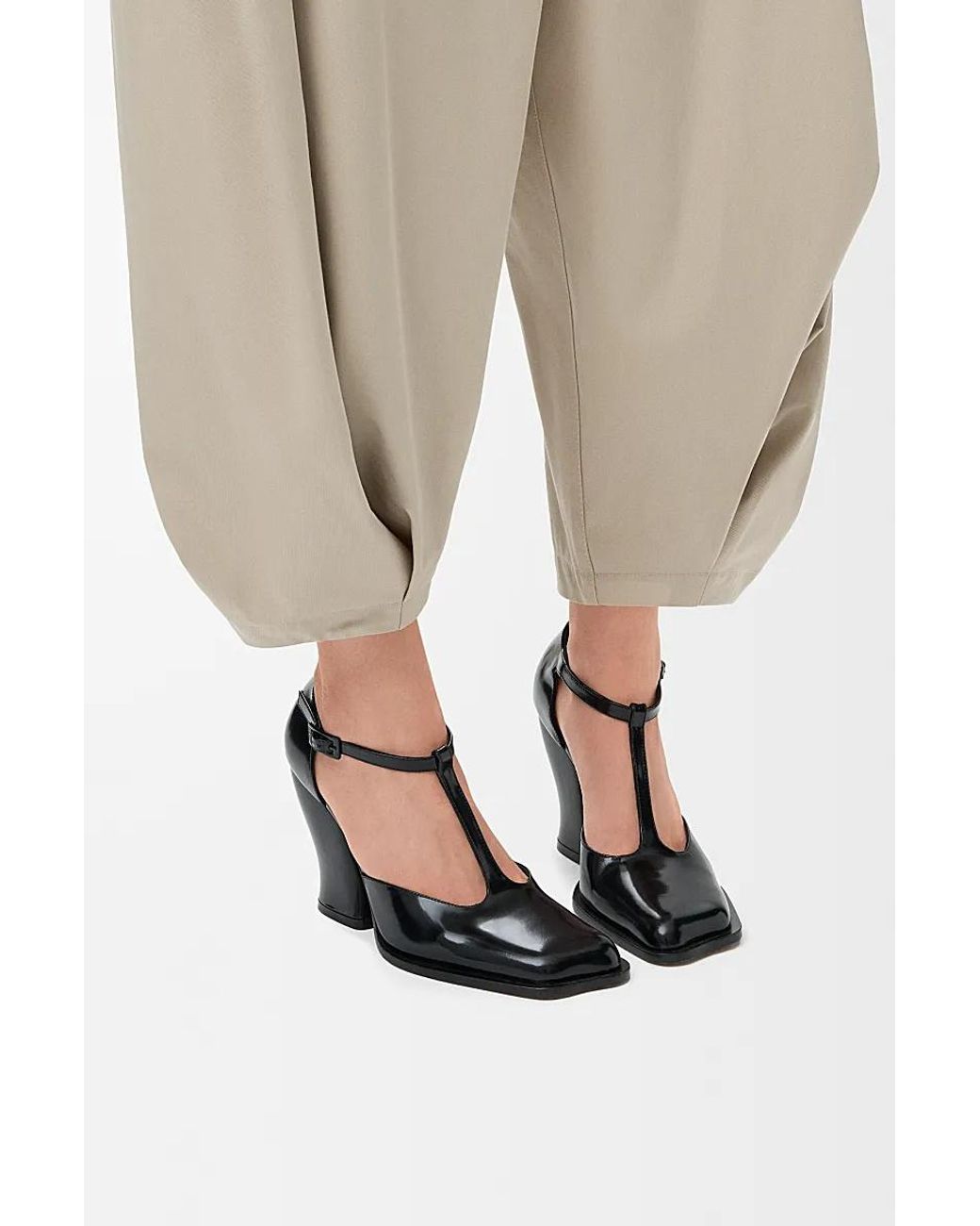 Loewe Leather Onda T-Bar Pumps 90 in Black | Lyst