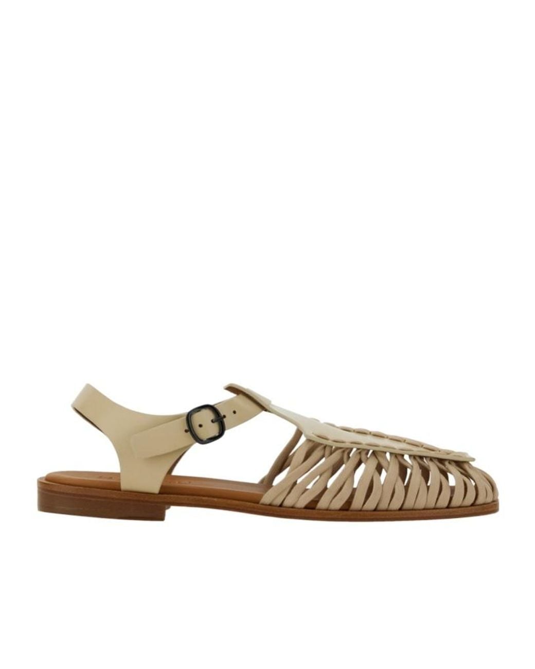 Hereu Logo Flat Sandals in Brown | Lyst