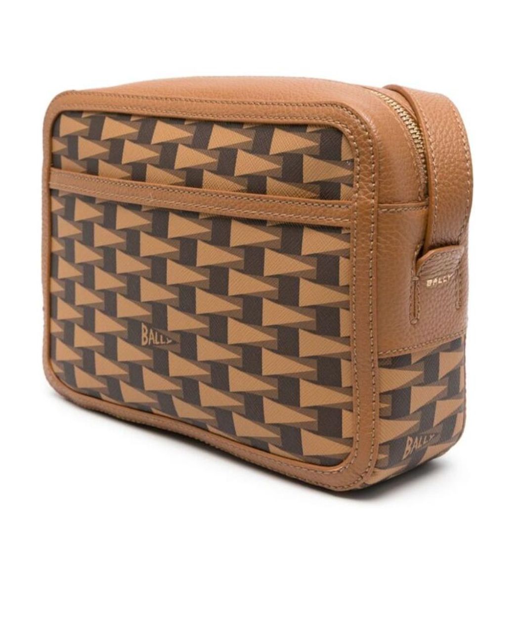Bally Logo Zipper Satchel in Brown for Men | Lyst