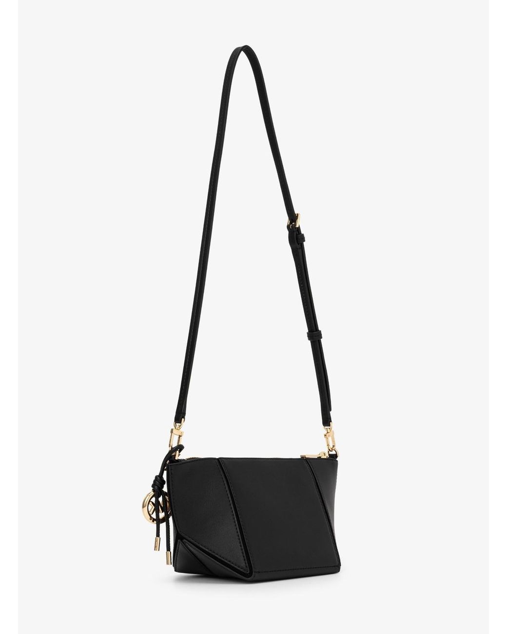 Michael Kors Jordi Logo-Charm Cross Body Bag in Black | Lyst
