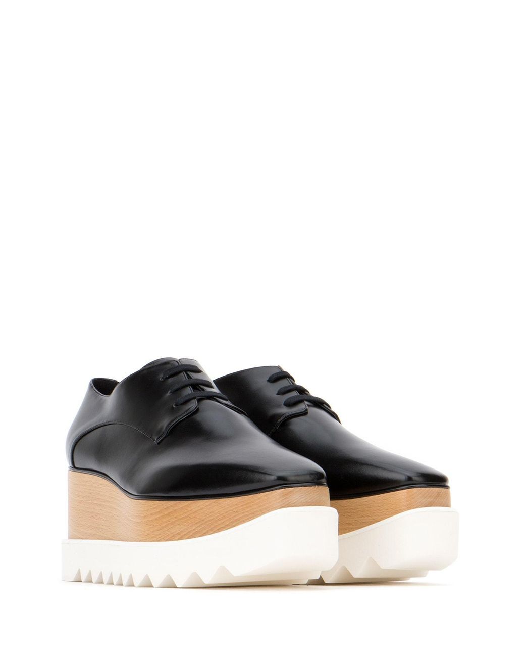 Stella McCartney Elyse Lace-Up Platform Shoes in Black | Lyst