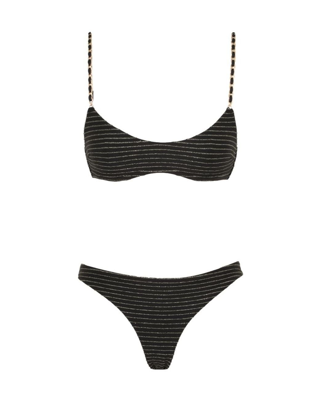 Zimmermann Waverly Chain Bikini Set in Black | Lyst