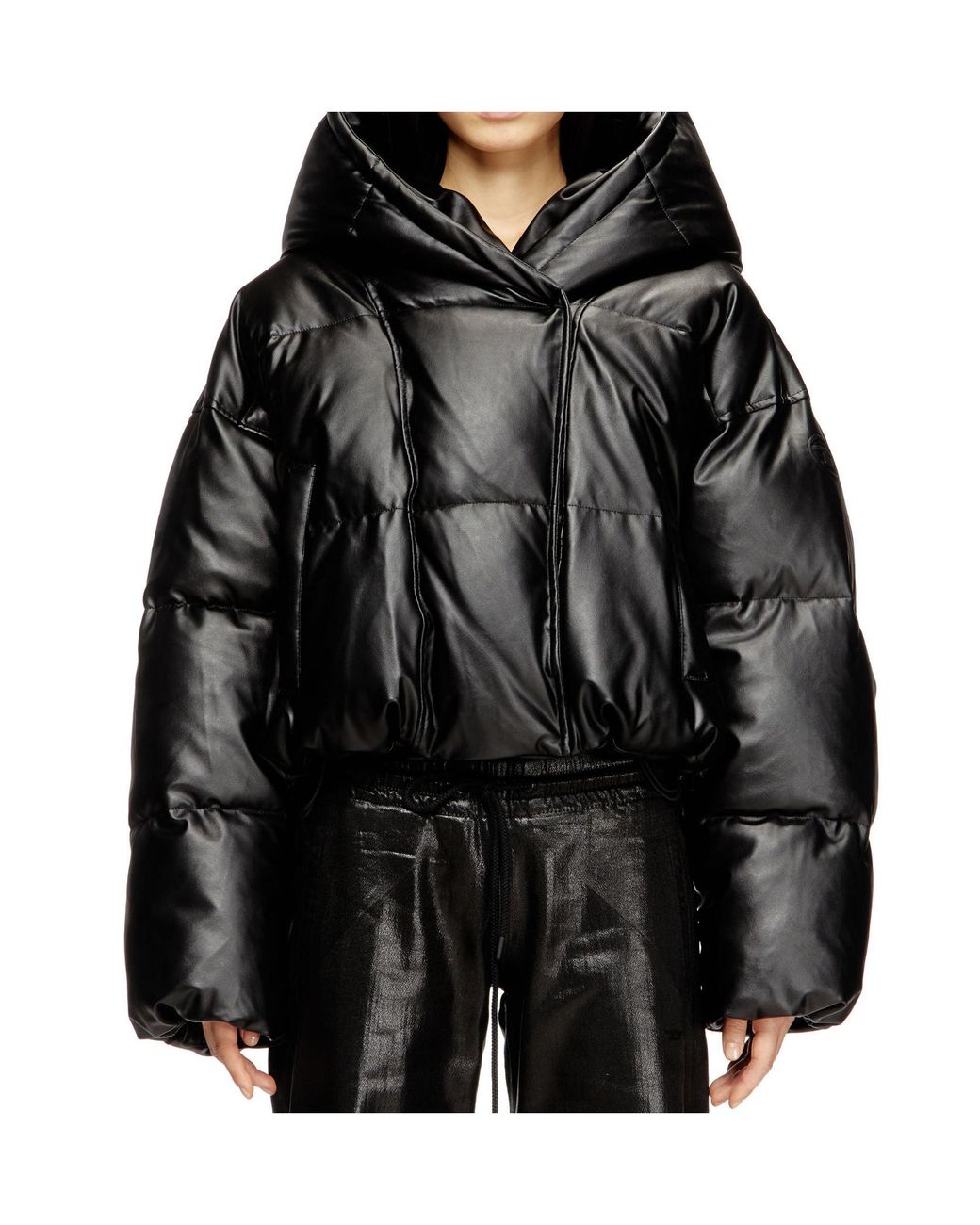 DIESEL W-Illey Hooded Puffer Jacket in Black | Lyst