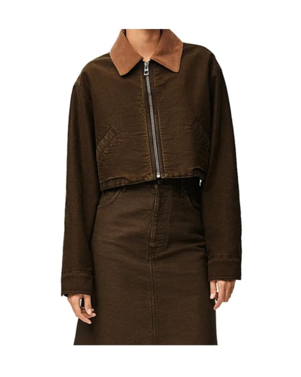 Loewe Logo Patch Regular Fit Jacket in Brown | Lyst
