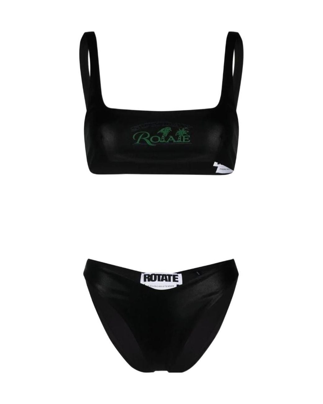 ROTATE BIRGER CHRISTENSEN Logo Bikini in Black | Lyst
