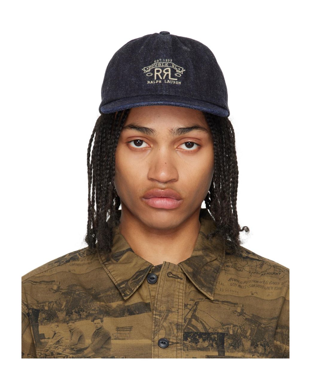 RRL Ranch Logo Denim Ball Cap in Green for Men | Lyst
