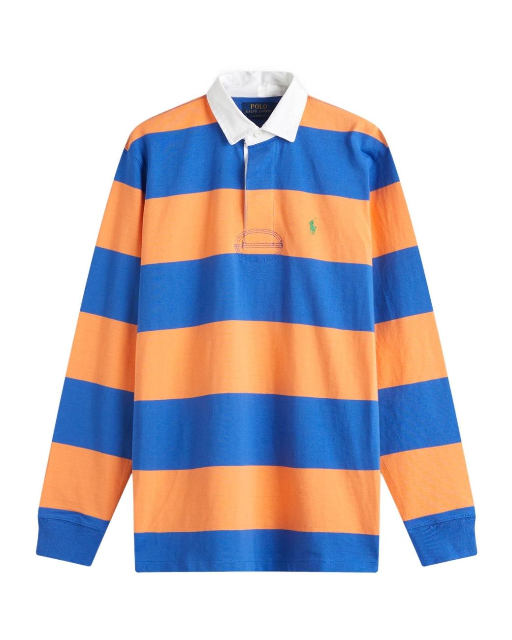 Polo Ralph Lauren Striped Rugby Polo Shirt in Orange for Men | Lyst
