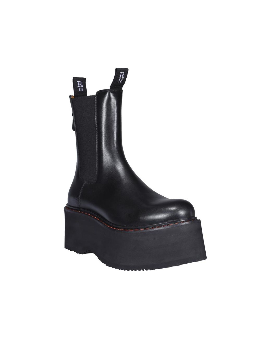R13 Logo Zipper Boots in Black | Lyst