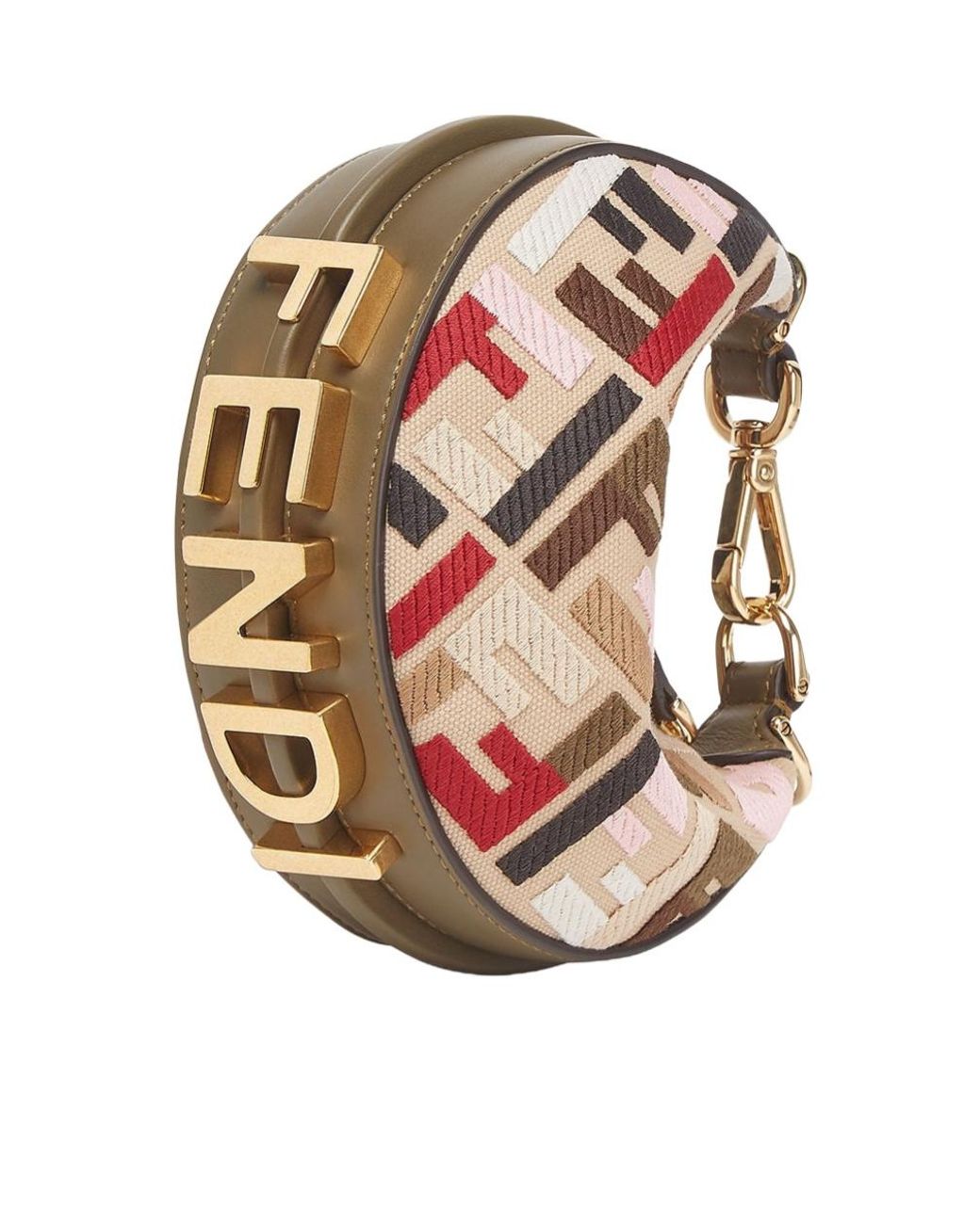 Fendi Ultra-Mini Graph Hobo Bag in Pink | Lyst