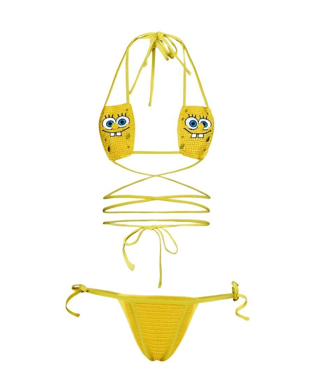 Gcds Spongebob Bikini Set in Yellow | Lyst