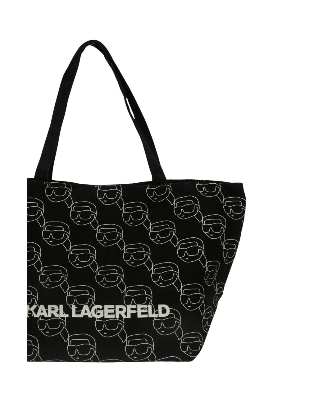 KARL LAGERFELD Ikon Karl Monogram Tote Bag in Black | Lyst