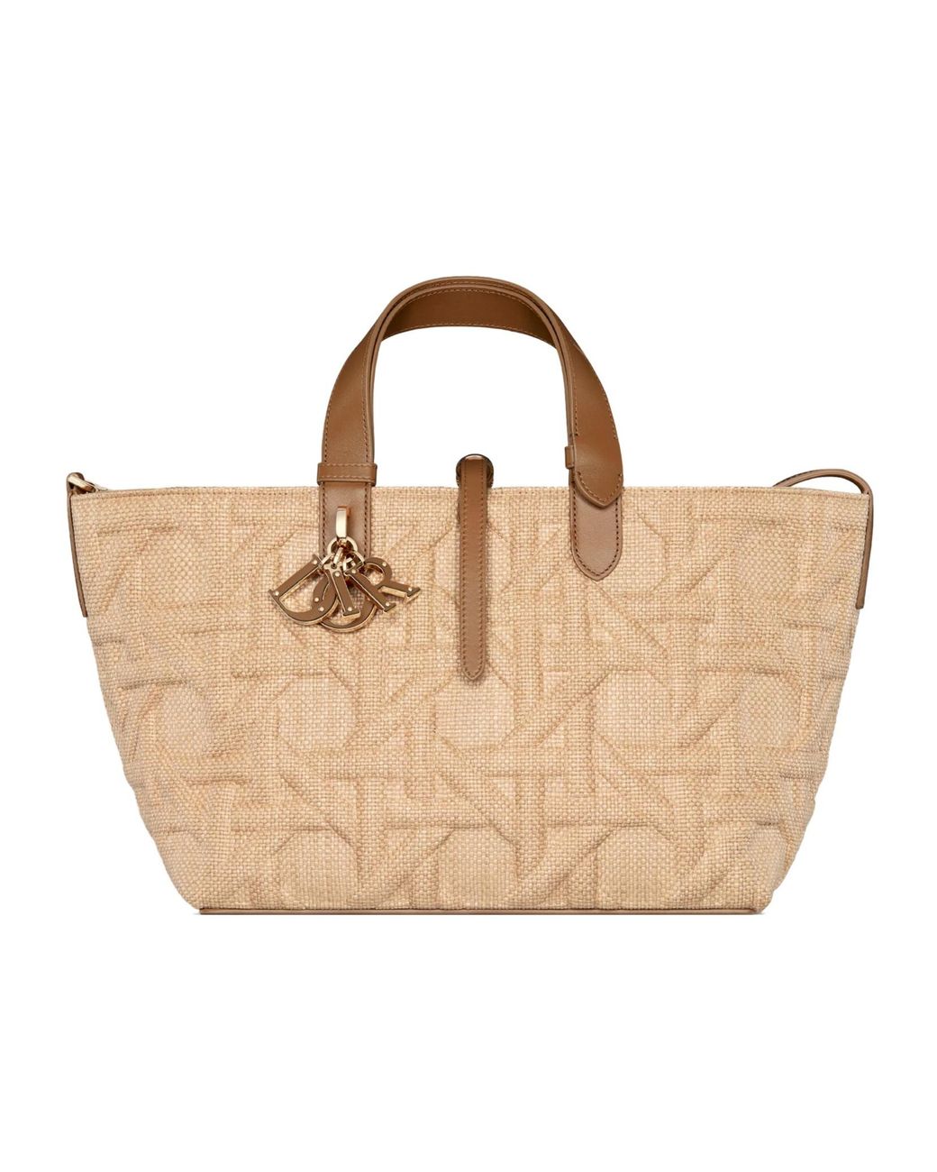 Dior Medium Logo Handbag in Natural | Lyst