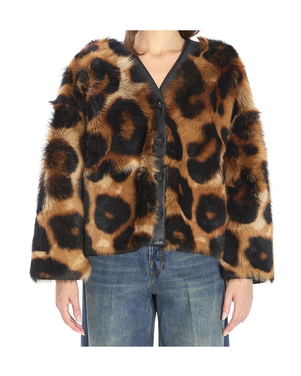 Loewe Shearling Cardigan in Black | Lyst