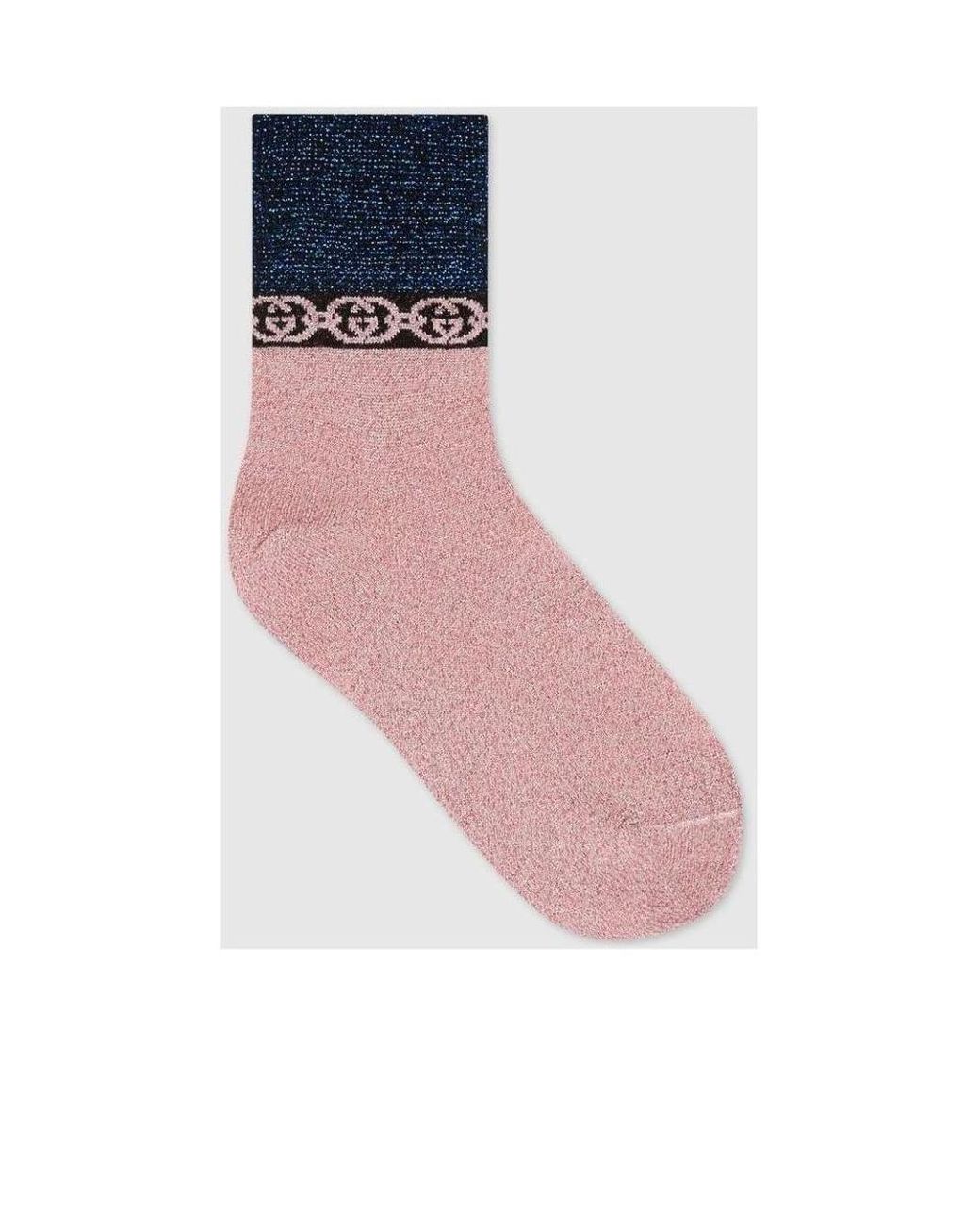 Gucci Interlocking Double G-Chain Socks in Pink | Lyst