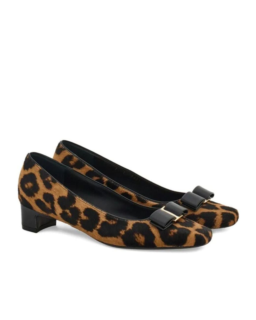 Ferragamo Ferragamo Leopard-Printed Mid-Heeled Pumps in Brown | Lyst