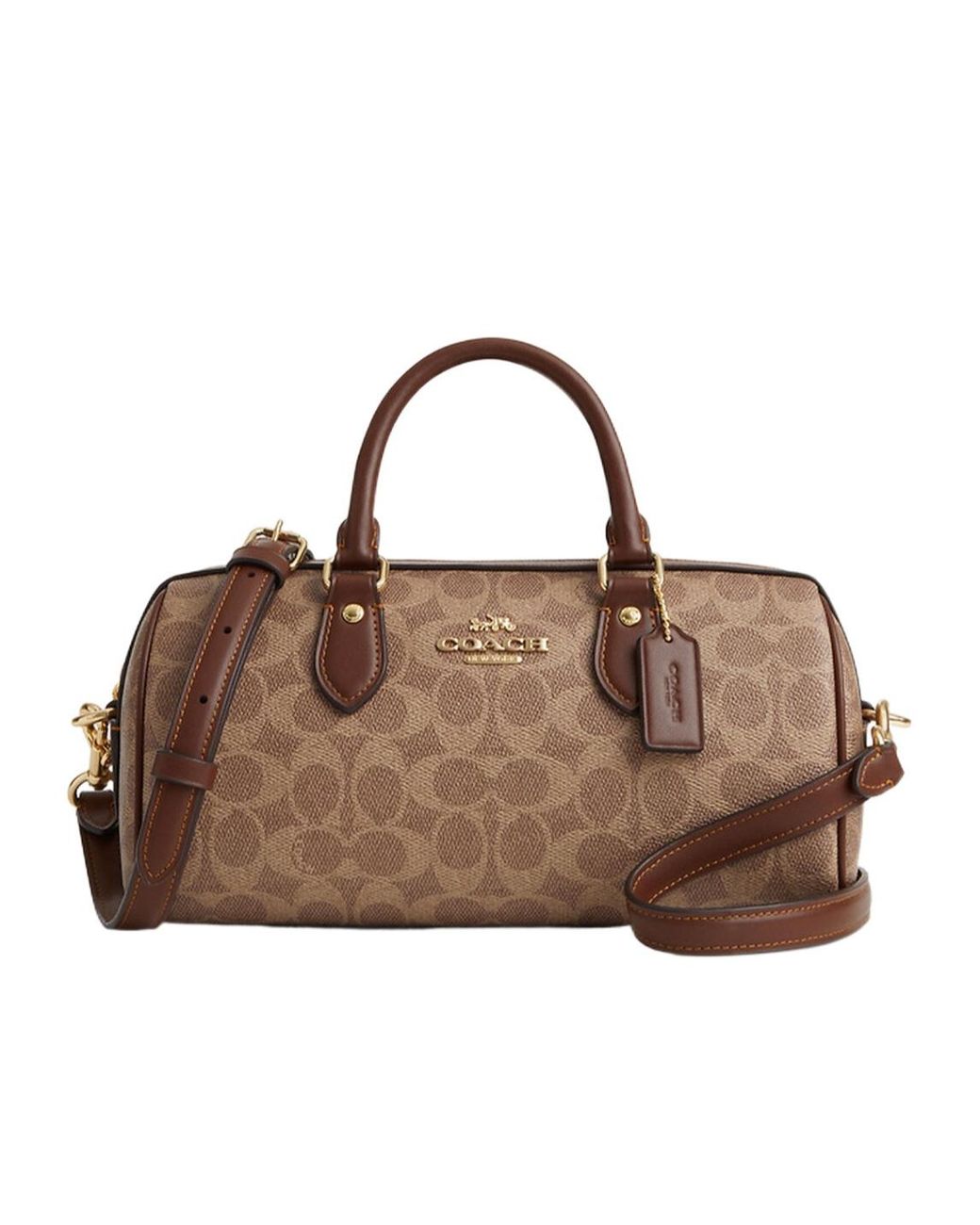COACH Rowan'S Signature Long Bag in Brown | Lyst