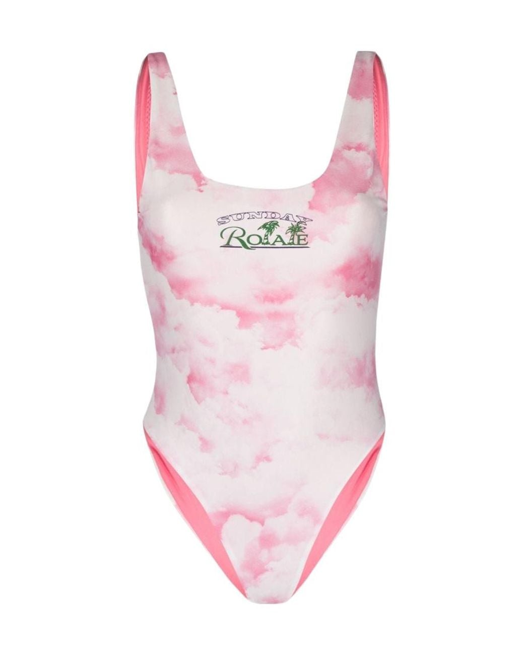 ROTATE BIRGER CHRISTENSEN Logo One-Piece Swimsuit in Pink | Lyst