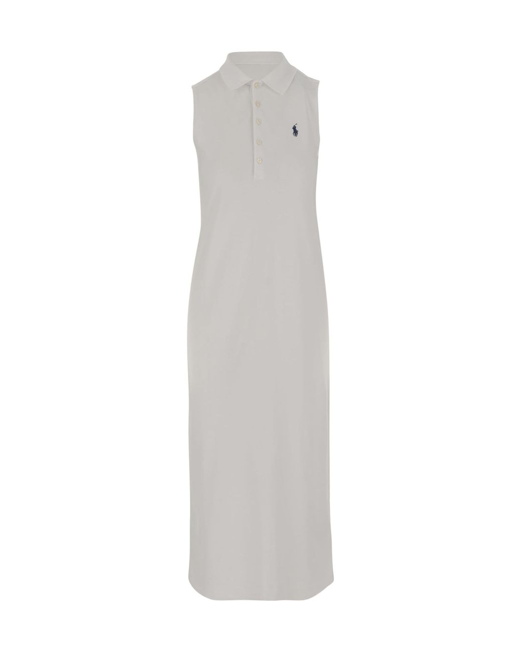 Polo Ralph Lauren Pony Embroidered Midi Polo Dress in White | Lyst