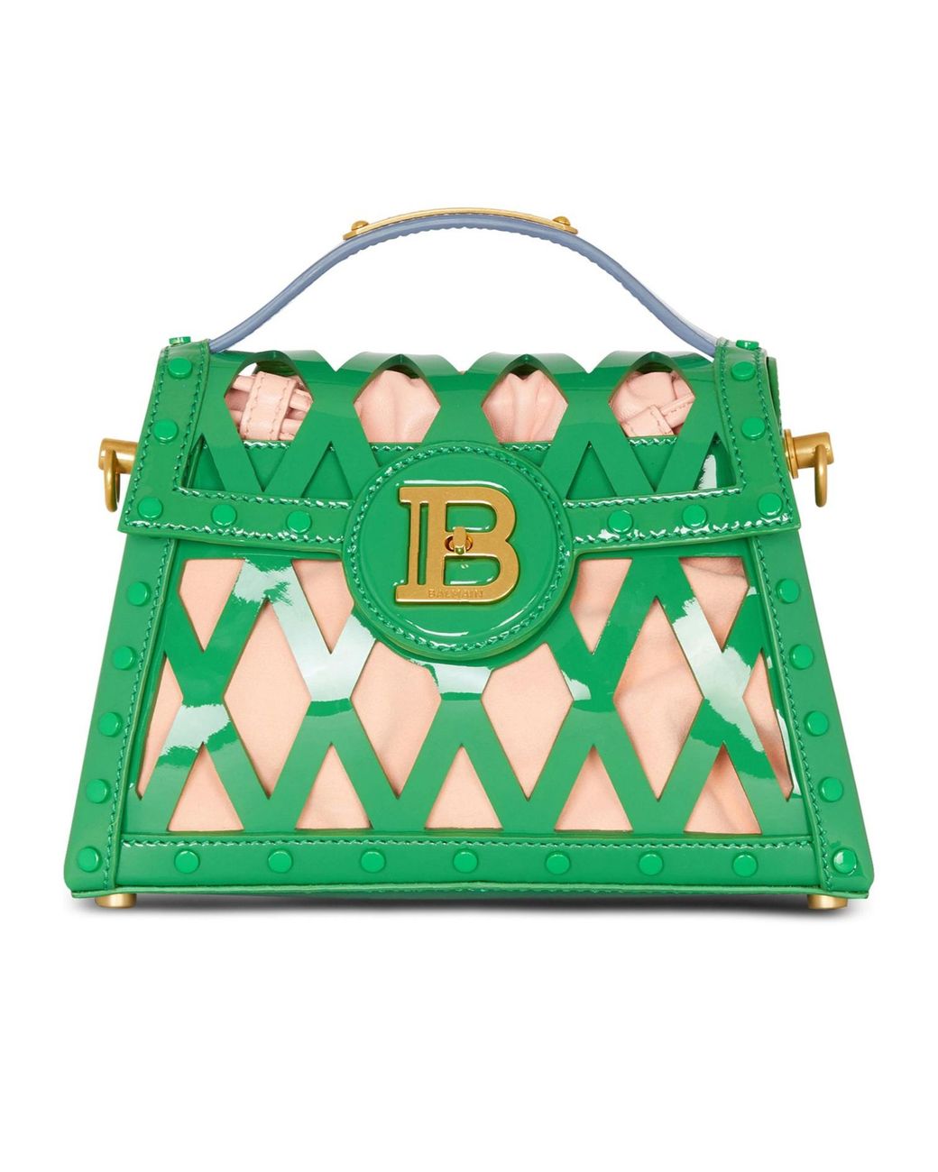 Balmain Dynasty Logo Shoulder Bag in Green | Lyst