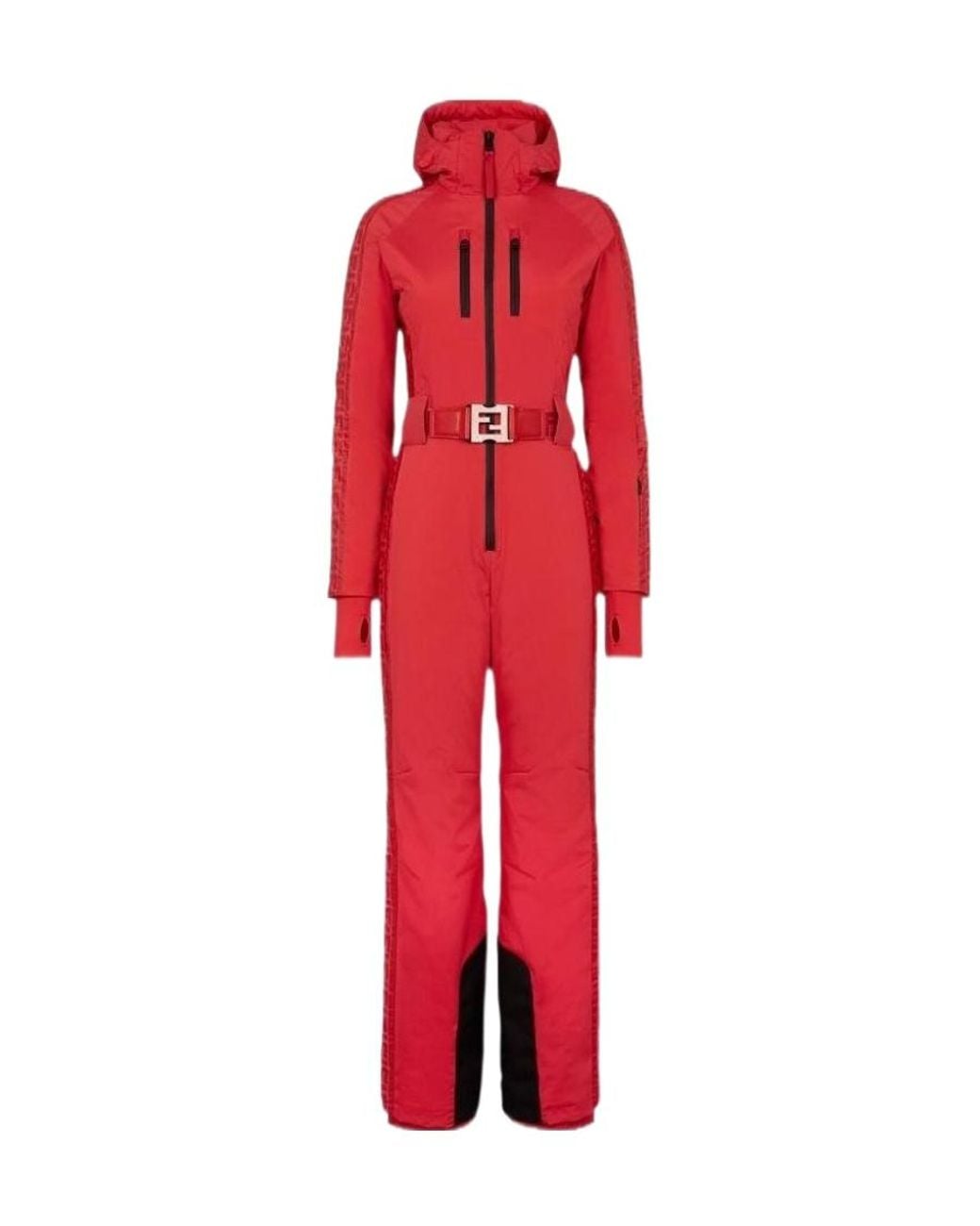 Fendi Logo One-Piece Ski Suit in Red | Lyst