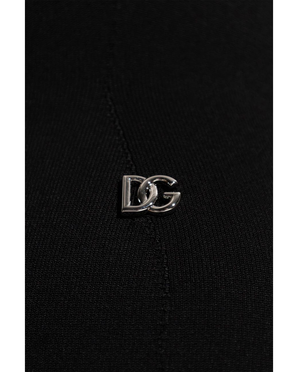Dolce & Gabbana Dg Logo Plaque Sleeveless Knitted Dress in Black | Lyst
