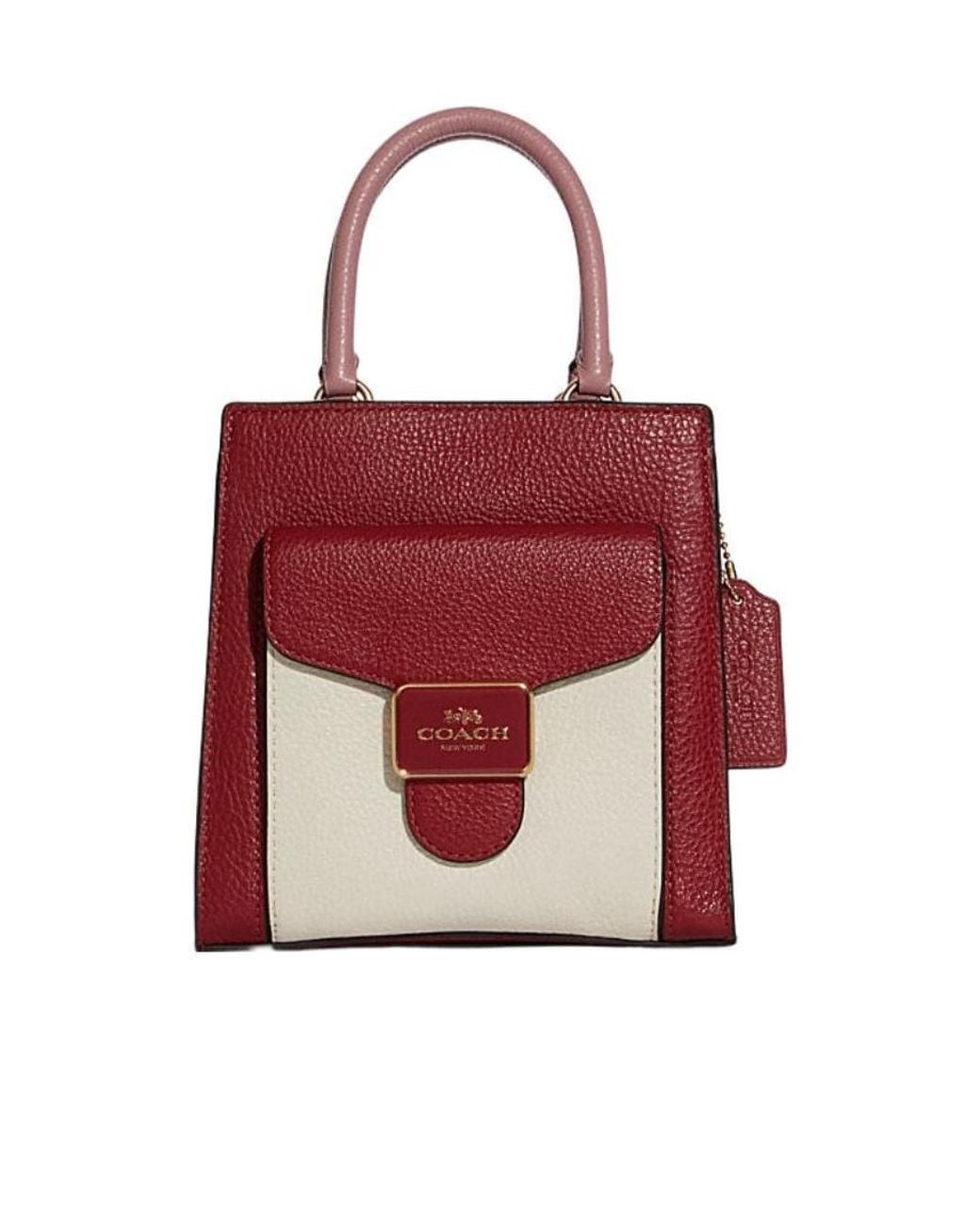 COACH Logo Handbag in Red | Lyst