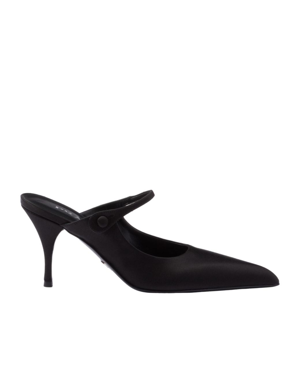 Prada Engraved Logo High Heels in Black | Lyst