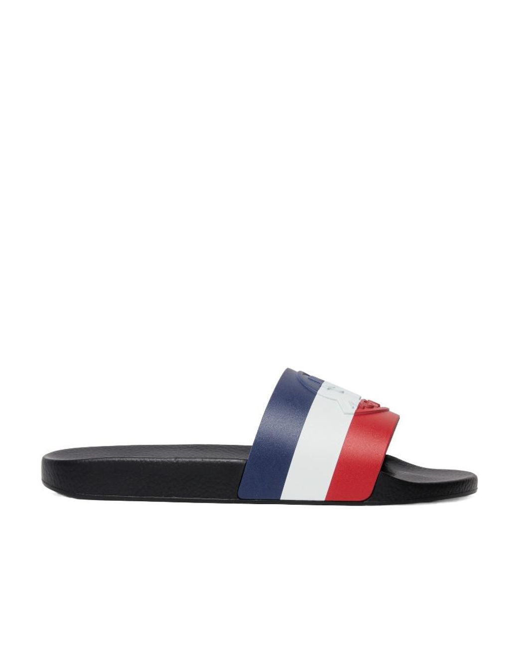 Moncler Basile Logo Slippers in White for Men | Lyst