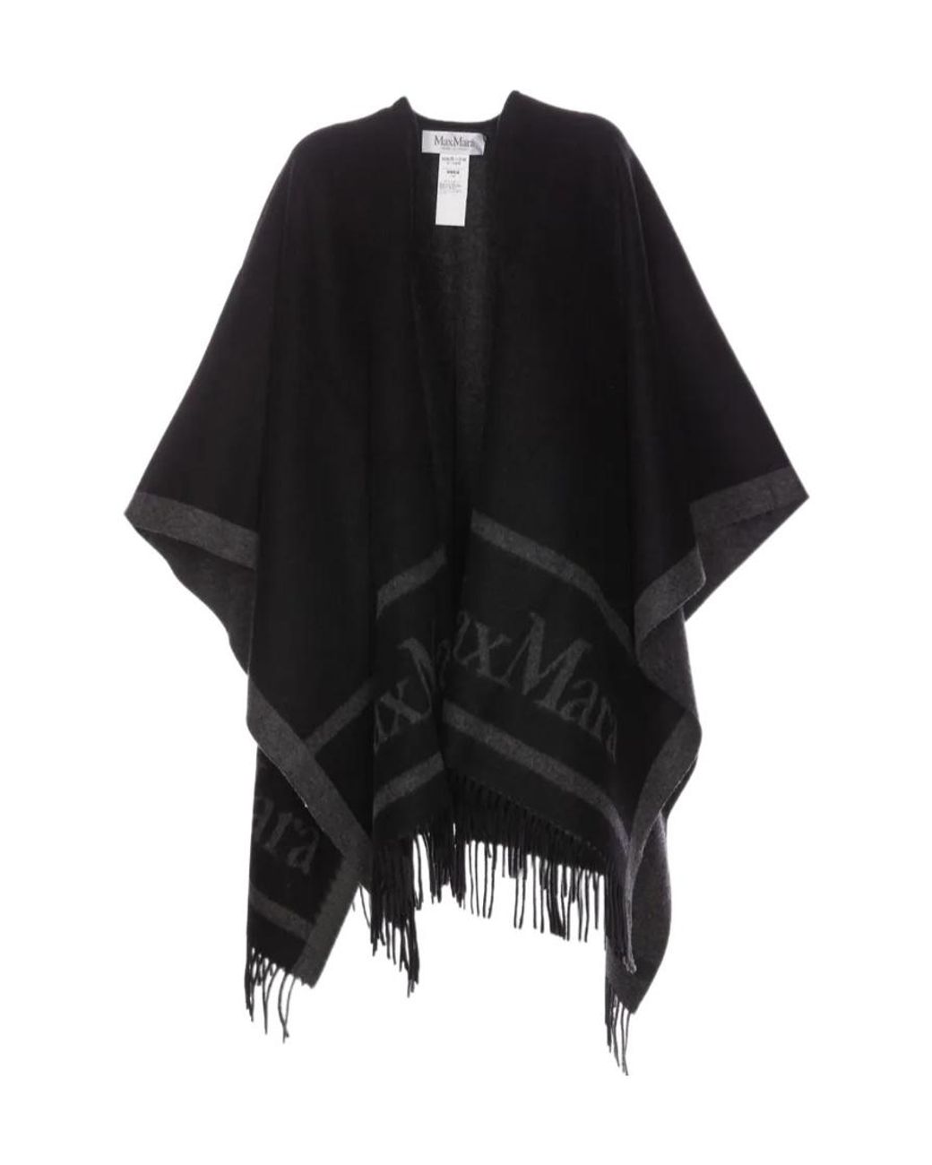 Max Mara Hilde Logo Cloak in Black | Lyst