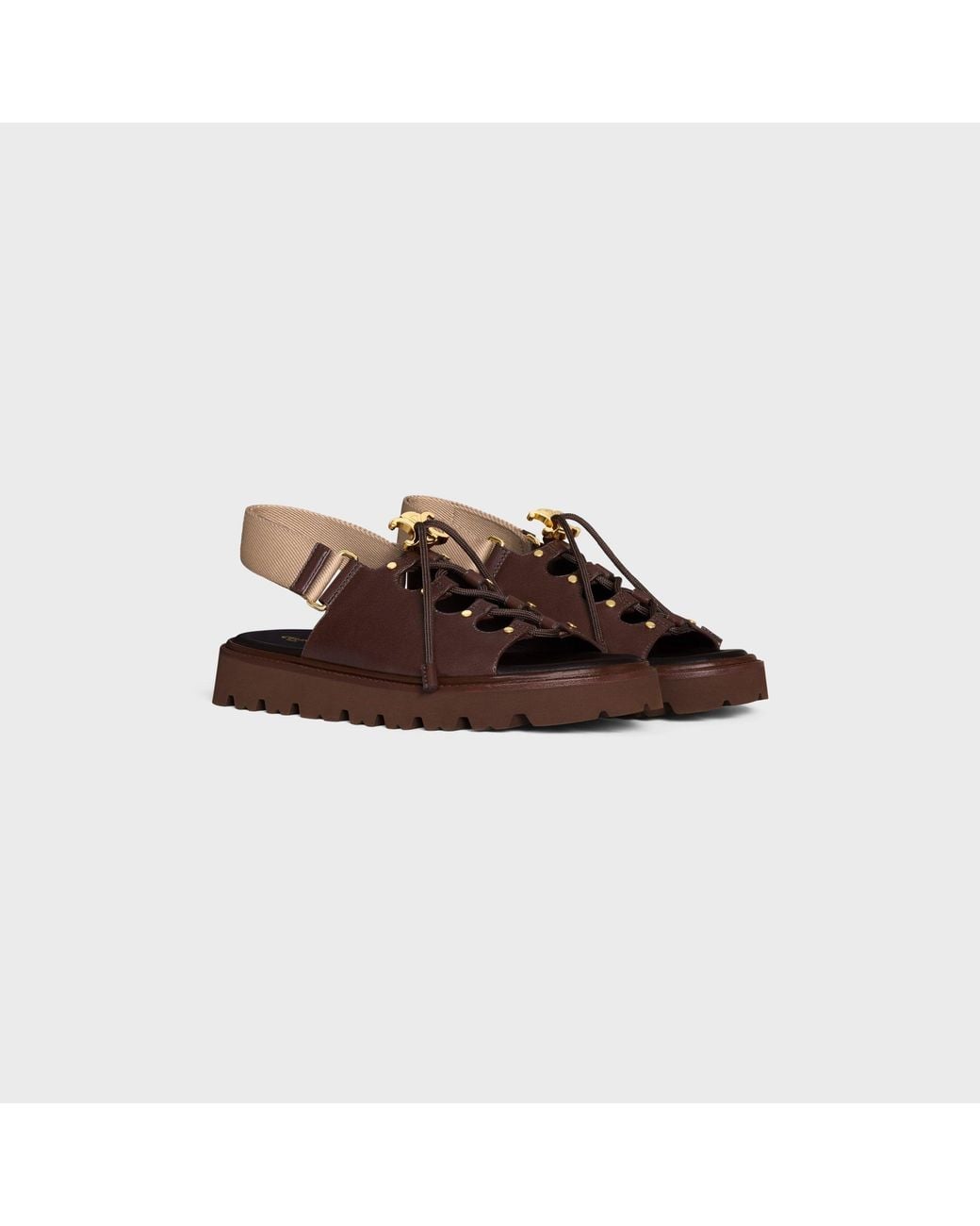 Celine Billie Chunky Sandale in Brown | Lyst