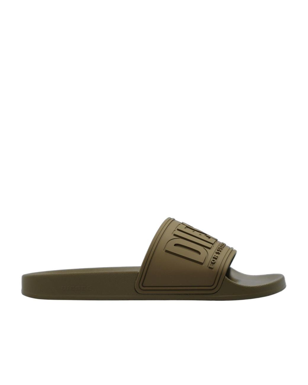 DIESEL Sa-Mayemi Cc Logo-Embossed Slides in Green for Men | Lyst