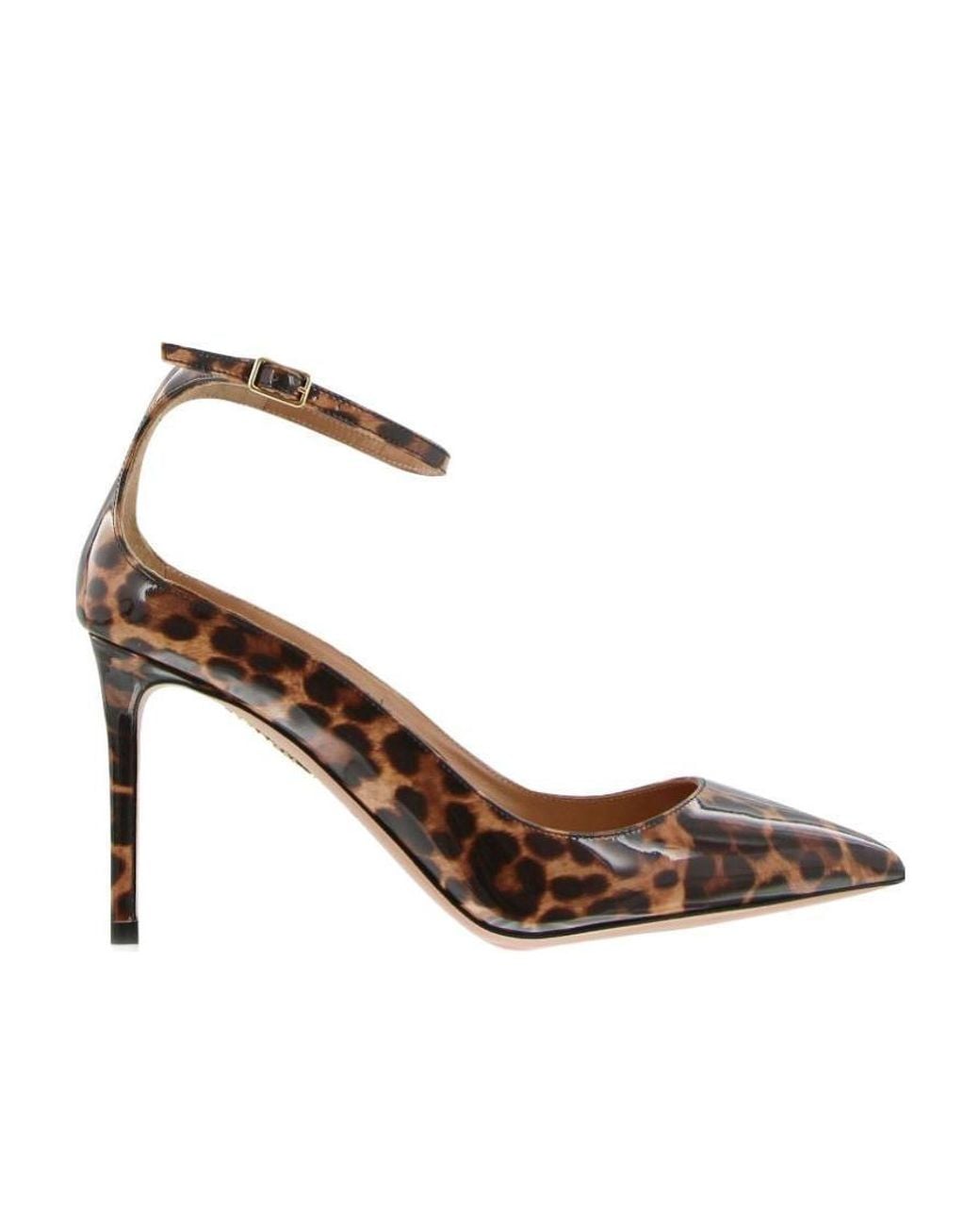 Aquazzura Pointed Toe Leopard Pattern Pumps in Brown | Lyst