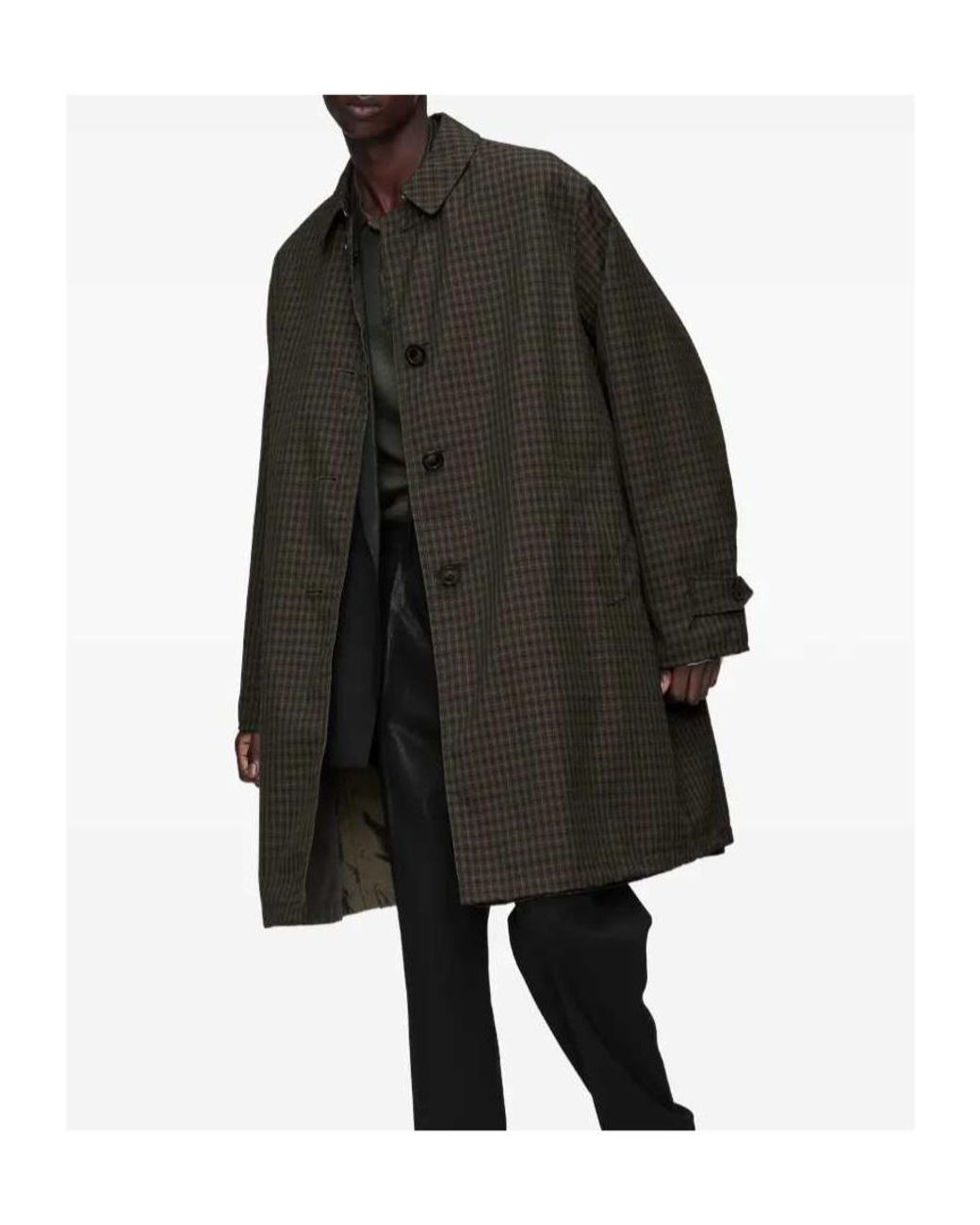 Maison Margiela Buttoned Check Trench Coat In Gray For Men Lyst Maison Margiela Buttoned Check Trench Coat In Gray For Men Lyst