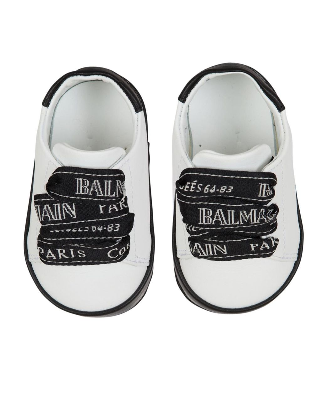 Balmain Two-Tone Leather Trainers in White | Lyst